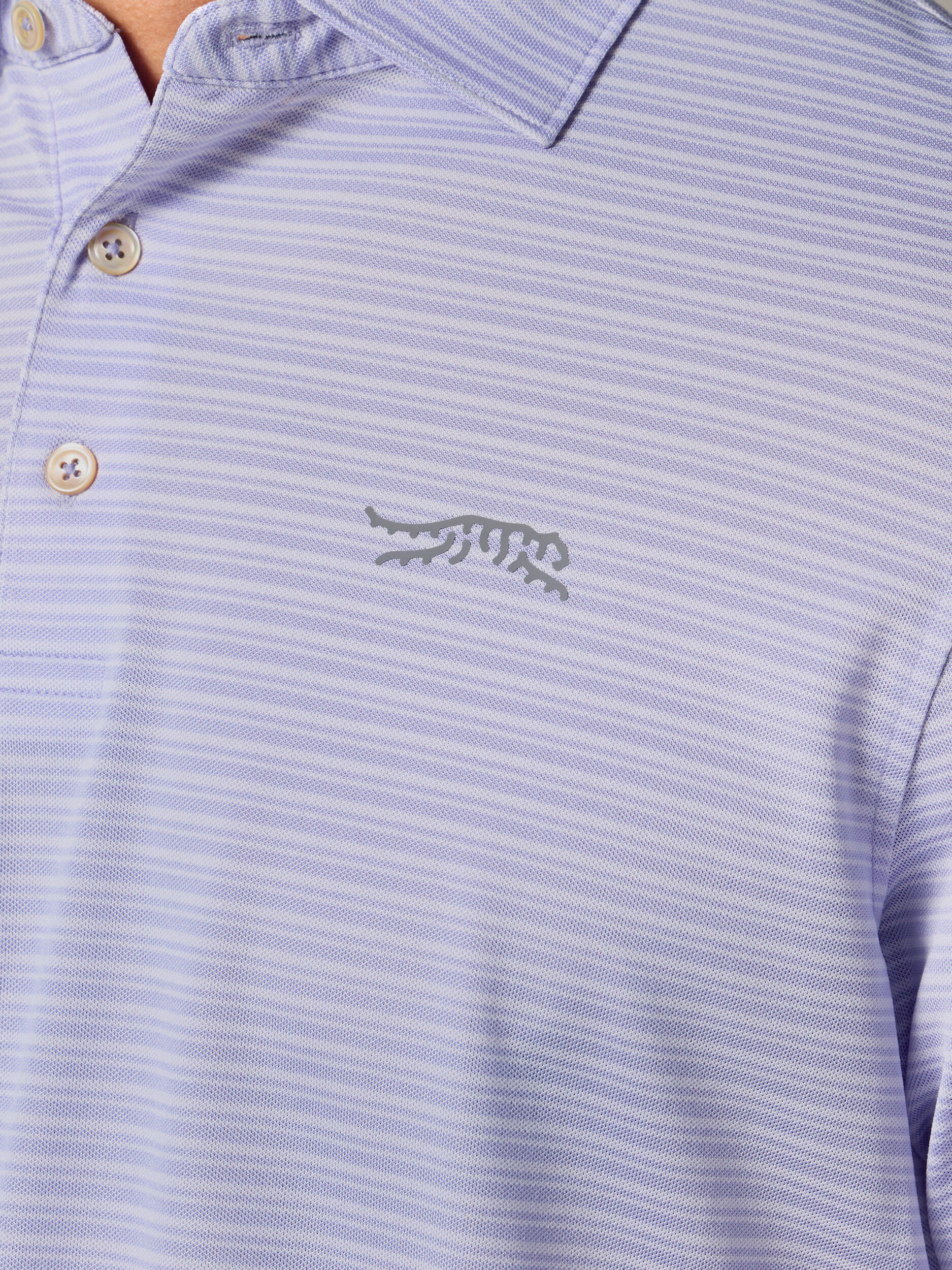 Cypress Pique Stripe Polo II | Sun Day Red